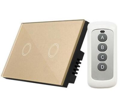 China Luxury White & Black Crystal Glass Touch Panel Intelligent wall switch with led indicator light for sale