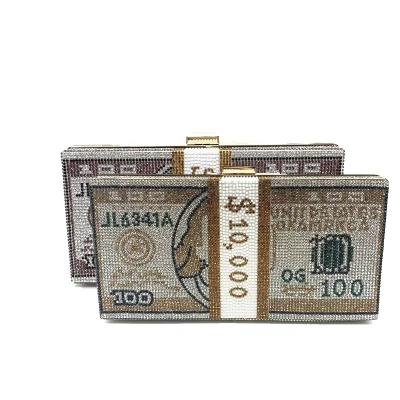 Waterproof Dollar Lock Money Clutch Elegant Ladies Wedding Handbags by Fashion Designer