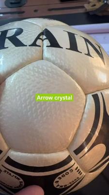 China Arrow pattern Crystal Waterproof Double Layer PU Coated Soccer Leather with Customizable Pattern for Premium Footballs for sale