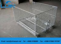 China Stackable Detachable Wire Mesh Storage Cages , 50 * 50 Grinding Metal Storage Cage for sale