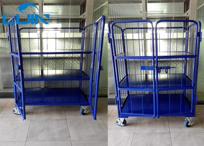 Cina Carrelli pieghevoli del metallo con le ruote, carrello di verticale di due logistica dell'entrata principale in vendita