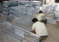 China Stackable Detachable wire mesh cages , metal storage cage container for sale