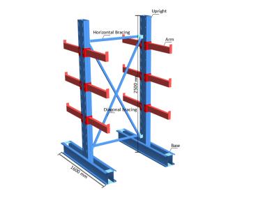 China Regelmatige Depot of Workshopcantilever het Rekken Lengte 8001800mm van het Systeemwapen Te koop