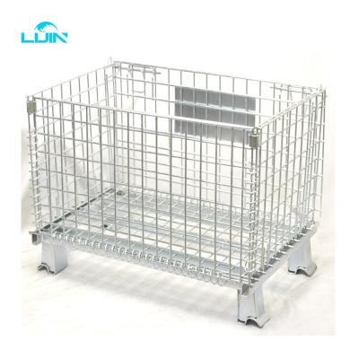 China Alambre de acero del plegamiento de Warehouse Mesh Metal Cage Storage Container Phosphorization en venta