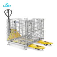 China Warehouse Storage Foldable Collapsible Stacking Wire Mesh Storage Cage for sale