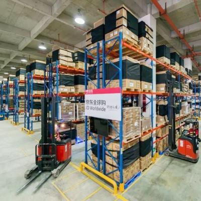 Cina Gli scaffali resistenti di stoccaggio Q235 trasportano il racking mobile d'impilamento d'acciaio galvanizzato del pallet del metallo della posta in vendita