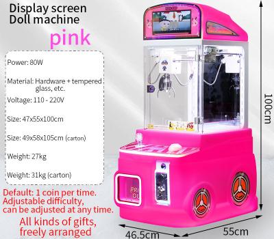 China Mini Claw Machine Arcade Game Display Screen Coin-operated Toy Vending Machine for sale