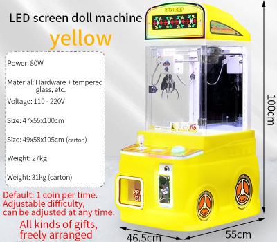 China Coin-Operated LED Display Mini Prize Claw Machine Indoor Plush Toy Vending Machine for sale