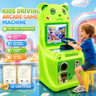 China Cute Bear Wholesale Mini Car Racing Arcade Machine For Kids Entertainment Center for sale