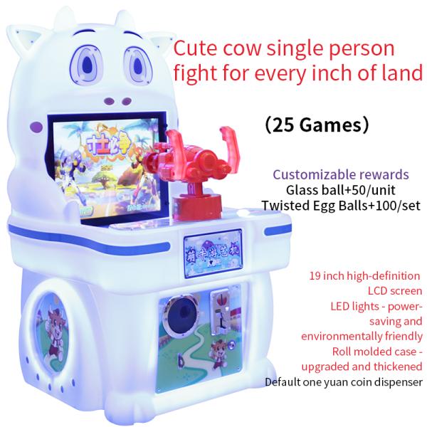 Quality Cute Cow Video Game Machine Kids Arcade Target Game Machine With Cartoon Design for sale
