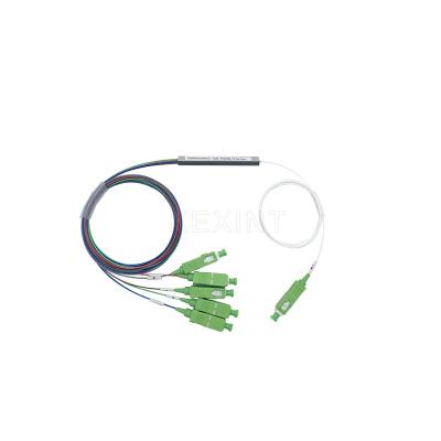 China KEXINT Single Mode G657A1 Fiber PLC Optical Splitter Mini Type 1x5 SC APC Connector for sale