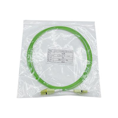 China KEXINT Uniboot Fiber Optical Patch Cord LC UPC Duplex OM5 LSZH Green for sale