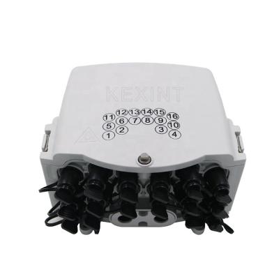 China FTTH 1x16 glasvezelverdeelkast voor buiten IP65 waterdicht wit KXT-B-16L KEXINT Te koop