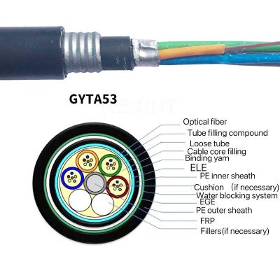 Cina All'aperto incagliato corazzato dei centri MP G.652D del cavo a fibre ottiche 2-144 di KEXINT FTTH GYTA53 in vendita