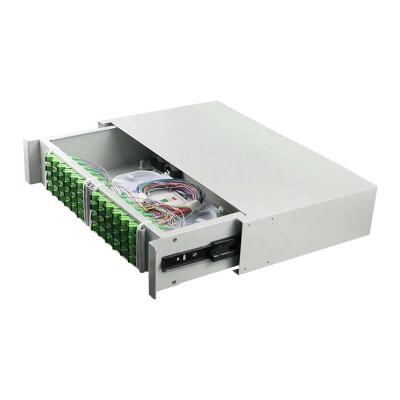 China KEXINT FTTH Fiber Optic Patch Panel 48 Ports 2U SC LC ODF Rack Mount for sale
