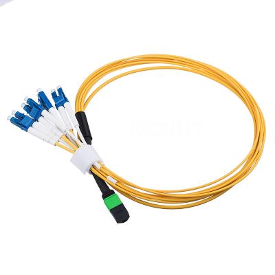 China Yellow 8 Core MPO MTP to 4 LC Duplex SM Fiber Optic Patch Cord KEXINT FTTH / FTTX for sale
