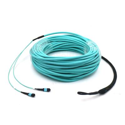 China FTTH OM3 MPO ao cabo de remendo ótico da fibra de MPO com olho puxando à venda