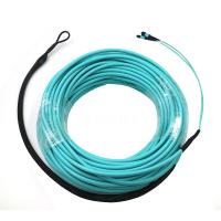 China FTTH OM3 MPO To MPO Fiber Optical Patch Cord With Pulling Eye for sale