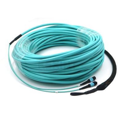 China FTTH OM3 MPO ao cabo de remendo ótico da fibra de MPO com olho puxando à venda