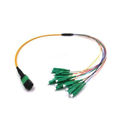 China FTTH Trunk LSZH G657A Fiber Optical Patch Cord OM3 OM4 MPO MTP To LC for sale