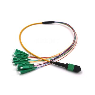 China FTTH Trunk LSZH G657A Fiber Optical Patch Cord OM3 OM4 MPO MTP To LC for sale