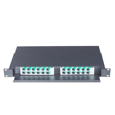 China SC APC SC UPC Rack Mounted Fiber Optic Patch Panel With Slide Type for sale