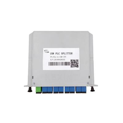 China Fiber Optical LGX PLC Splitter FTTH 1x8 SC UPC Connector Card Type for sale