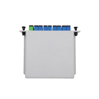 China Fiber Optical LGX PLC Splitter FTTH 1x8 SC UPC Connector Card Type for sale