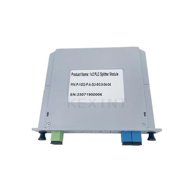 Cina KEXINT 1x2 fibra ottica PLC Splitter SC/UPC singolo modo G657A1 FTTH LGX tipo di carta in vendita