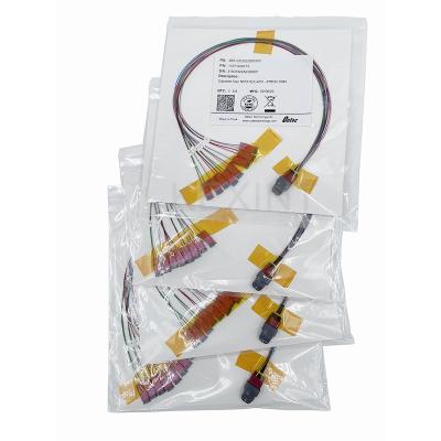 China KEXINT MTP (MPO) Female APC To MDC 16 Fiber Breakout OM4 (50/125) Fiber Optic Patch Cord for sale
