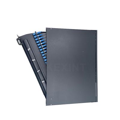 China KEXINT 24 Ports 1 U Rack Optic Distribution Frame Fan Shaped Fiber Optic Patch Panel for sale