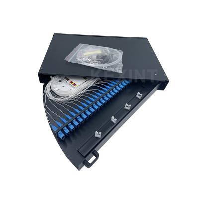 China KEXINT 24 Ports 1 U Rack Optic Distribution Frame Fan Shaped Fiber Optic Patch Panel for sale