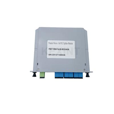 Cina KEXINT FTTH Single Mode 1x6 LGX Tipo di scheda SC UPC Connector G657A1 Fiber Optical PLC Splitter in vendita