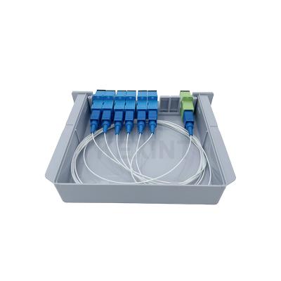 Cina KEXINT FTTH Single Mode 1x6 LGX Tipo di scheda SC UPC Connector G657A1 Fiber Optical PLC Splitter in vendita