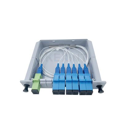 Cina KEXINT FTTH Single Mode 1x6 LGX Tipo di scheda SC UPC Connector G657A1 Fiber Optical PLC Splitter in vendita