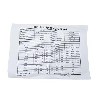 Cina KEXINT FTTH Single Mode 1x6 LGX Tipo di scheda SC UPC Connector G657A1 Fiber Optical PLC Splitter in vendita