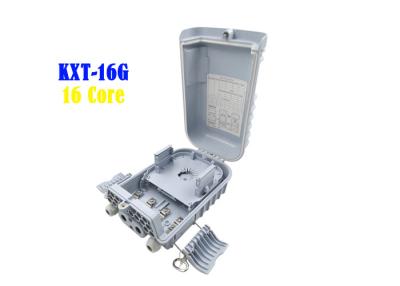 China 16 Core Fiber Optic Distribution Box Gray PC ABS PE Wall Hanging Pole Installation for sale