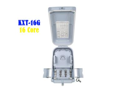 China 16 Core Fiber Optic Distribution Box Gray PC ABS PE Wall Hanging Pole Installation for sale