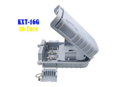 China 16 Core Fiber Optic Distribution Box Gray PC ABS PE Wall Hanging Pole Installation for sale