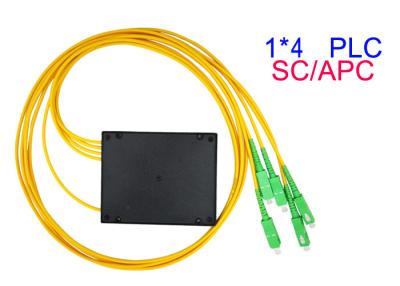 China 1x4 Fiber Optic PLC Splitter , FTTH ABS PLC Splitter 3.0 1260nm To 1650nm Wavelength for sale