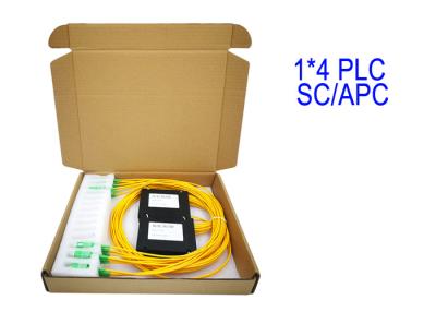China 1x4 Fiber Optic PLC Splitter , FTTH ABS PLC Splitter 3.0 1260nm To 1650nm Wavelength for sale