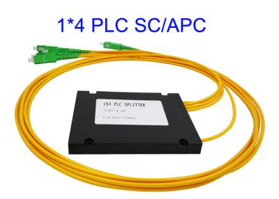 China 1x4 Fiber Optic PLC Splitter , FTTH ABS PLC Splitter 3.0 1260nm To 1650nm Wavelength for sale