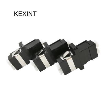 China Duplex Flange Black Fiber Optic Adaptor LC SC , UPC SC Fiber Connector for sale