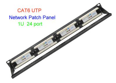 China 1U 19 Inch UTP Copper Lan Cable 2U CAT5E CAT6 24 48 Port RJ45 Network Patch Panel for sale