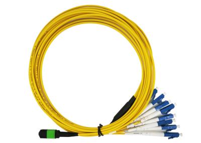 China MTP MPO SM 12 LC Fiber Optic Patch Cord Single Mode LSZH  G657A2 Resistant to bending for sale