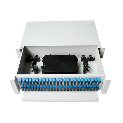 China SC LC FTTH Sliding Patch Panel Rack Mount 96C 2U Fiber Optic ODF for sale