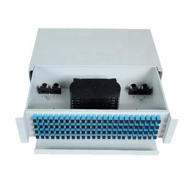 China SC LC FTTH Sliding Patch Panel Rack Mount 96C 2U Fiber Optic ODF for sale