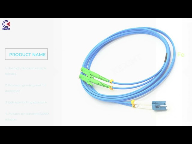 KEXINT E2000 APC a LC UPC Blindado Duplex de Modo Único y Modo Múltiple Cordón de Parche de Fibra Óptica Les câbles de fibre optique doivent être équipés d‘un système d‘aiguille de sécurité de type KEXINT