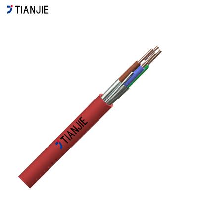 Cina TIANJIE-4C 1.5mm2 UL1424 elencato FPLR Cavo di allarme antincendio in PVC rosso in rame solido schermato per sistemi di sicurezza in vendita