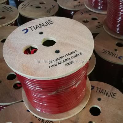 Cina TIANJIE - UL1424 Conduttore in rame solido Rivestimento in PVC Cavo di allarme antincendio Cavo di sicurezza Doppino intrecciato schermato PVC 1,0 mm2*2c Rosso 80 ℃ in vendita